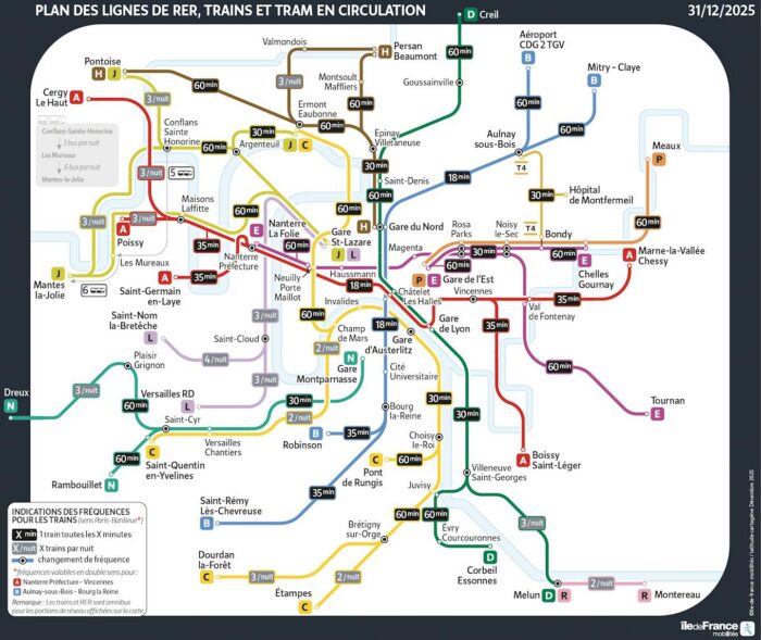 31 décembre 2025 : la Ligne R circule toute la nuit